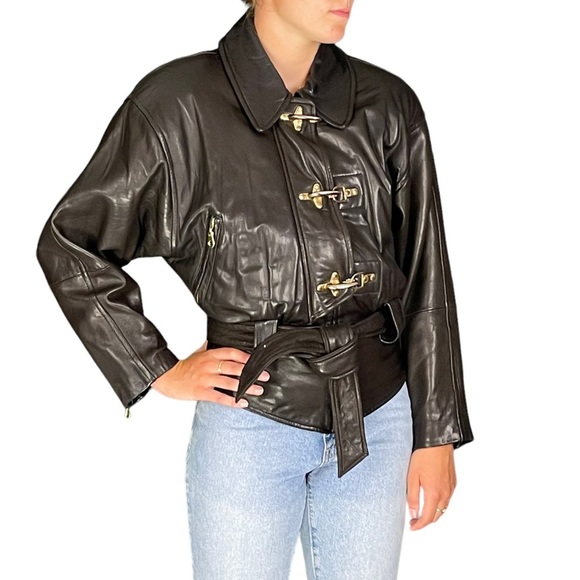 Andrew Marc | Jackets & Coats | Andrew Marc Black Belted Dolman Sleeve ...